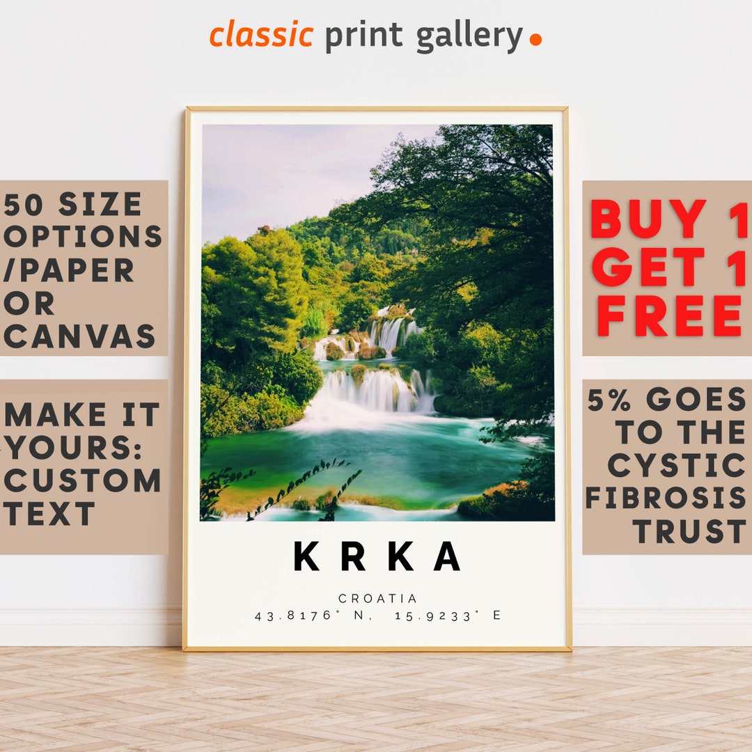Krka Poster Colorful Print, Krka Wall Art, Krka Photo Decor, Krka Gift ...