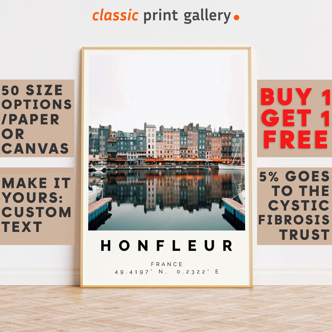 Honfleur Poster Colorful Print, Honfleur Wall Art, Honfleur Photo Decor ...