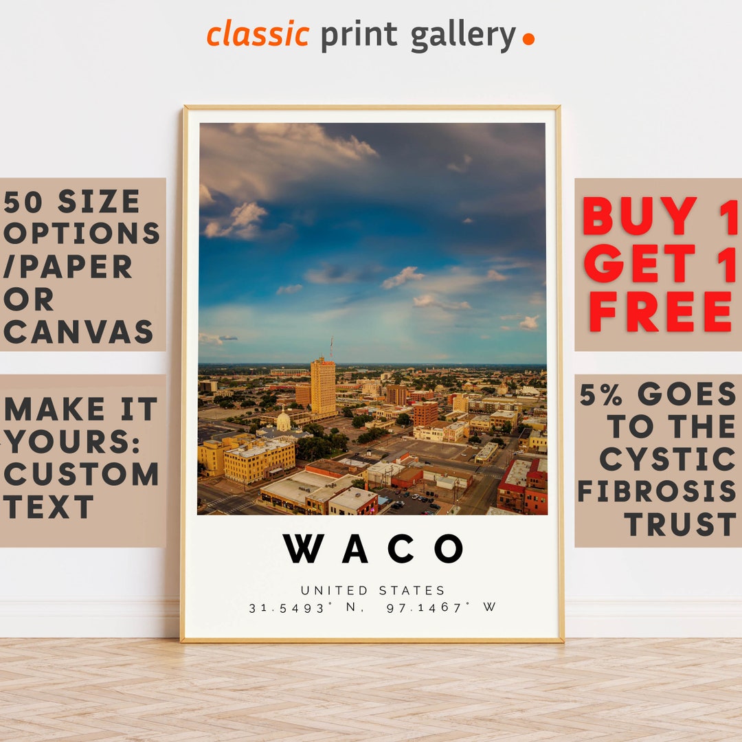 Waco Poster Colorful Print, Waco Wall Art, Waco Photo Decor, Waco Gift ...