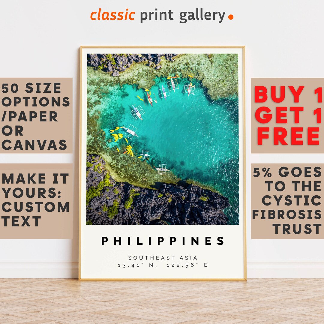 Philippines Poster Colorful Print, Philippines Wall Art, Philippines ...