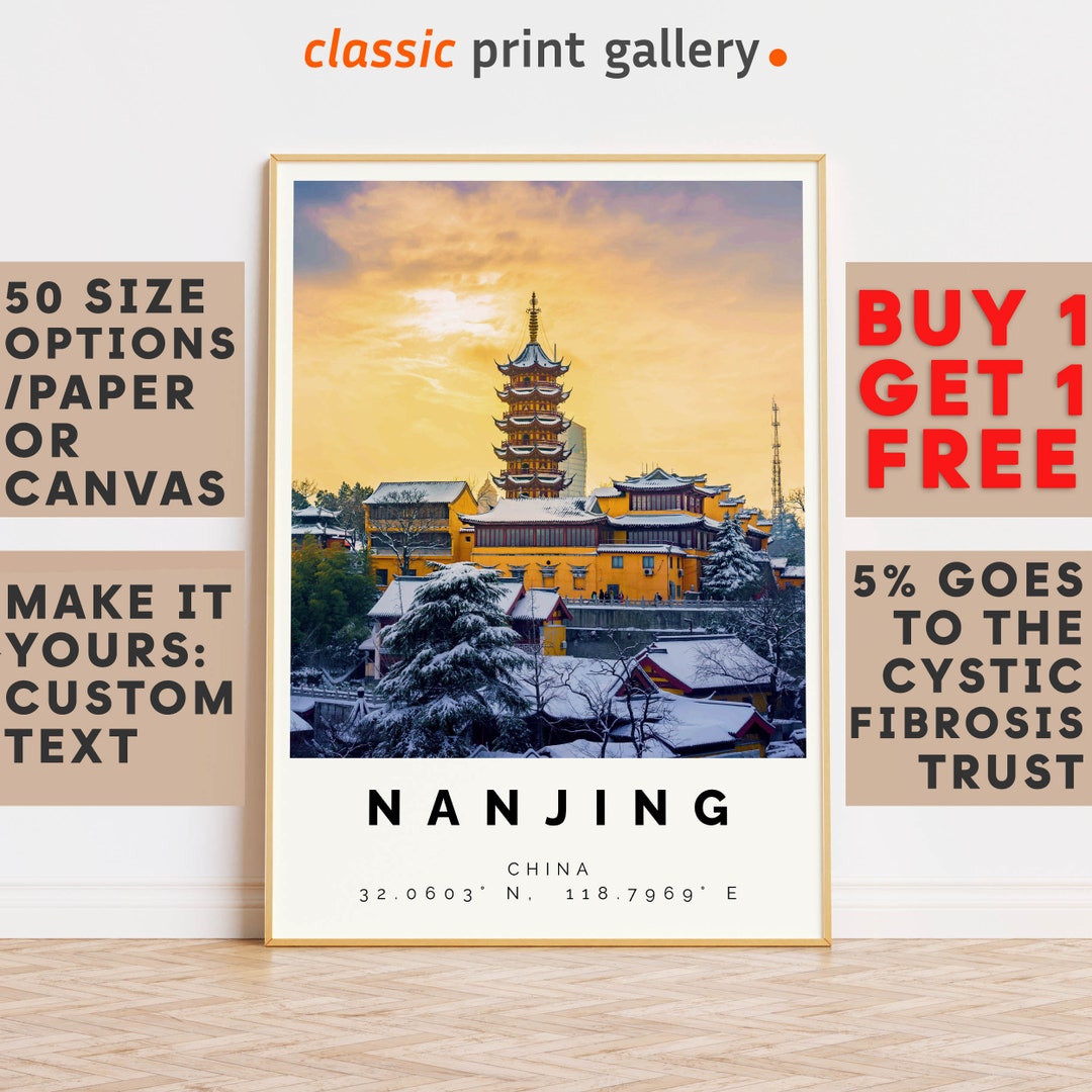 Nanjing Poster Colorful Print, Nanjing Wall Art, Nanjing Photo Decor ...