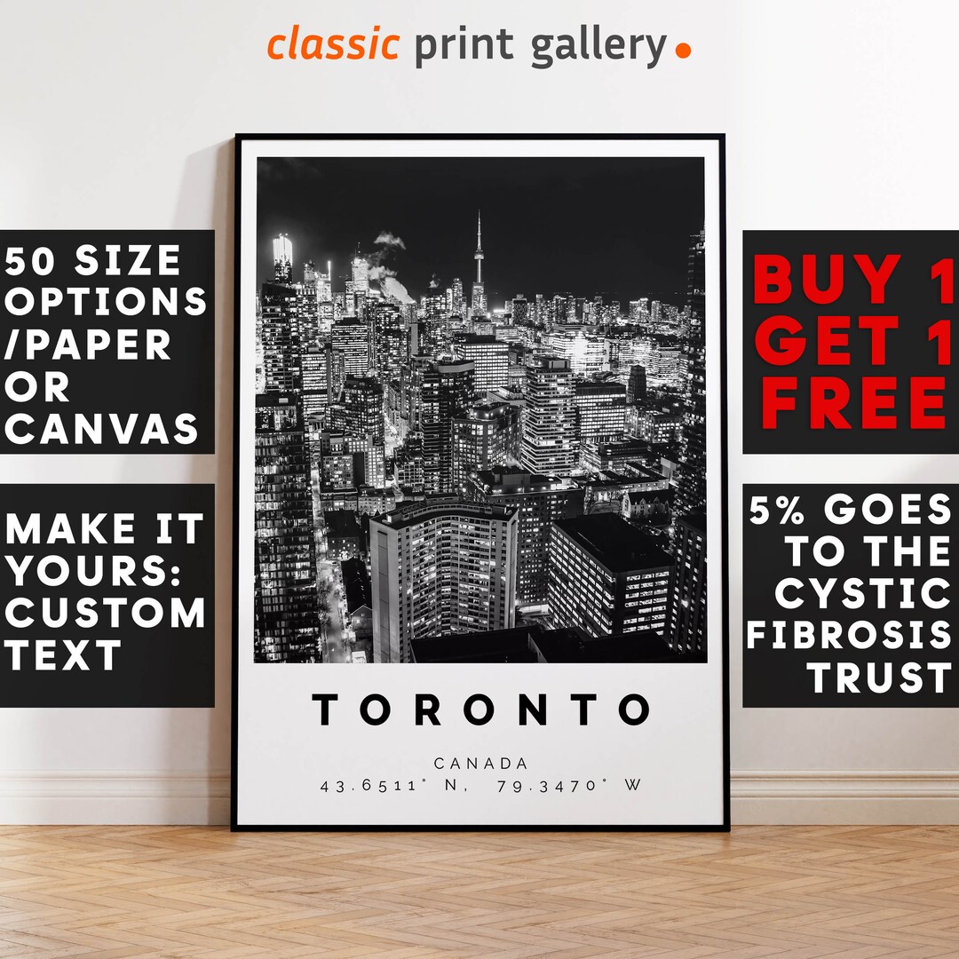 Toronto Print Black and White Photo, Toronto Wall Art, Toronto Travel ...