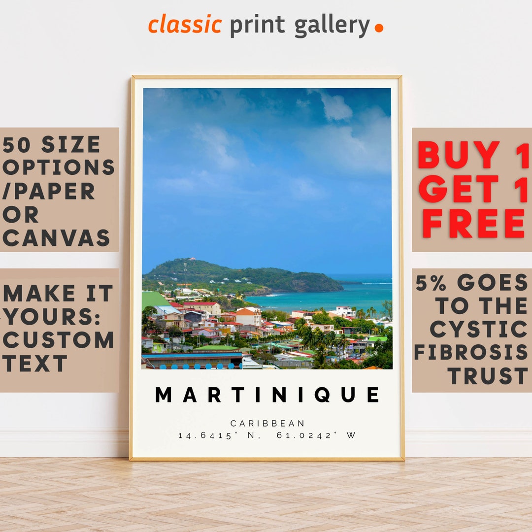 Martinique Poster Colorful Print, Martinique Wall Art, Martinique Photo ...