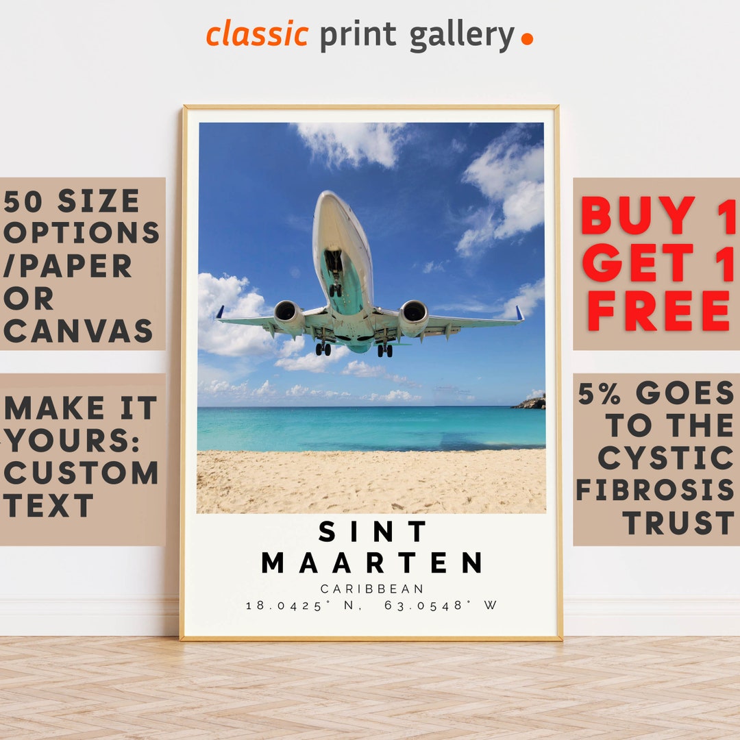 Sint Maarten Poster Colorful Print, Sint Maarten Wall Art, Sint Maarten ...