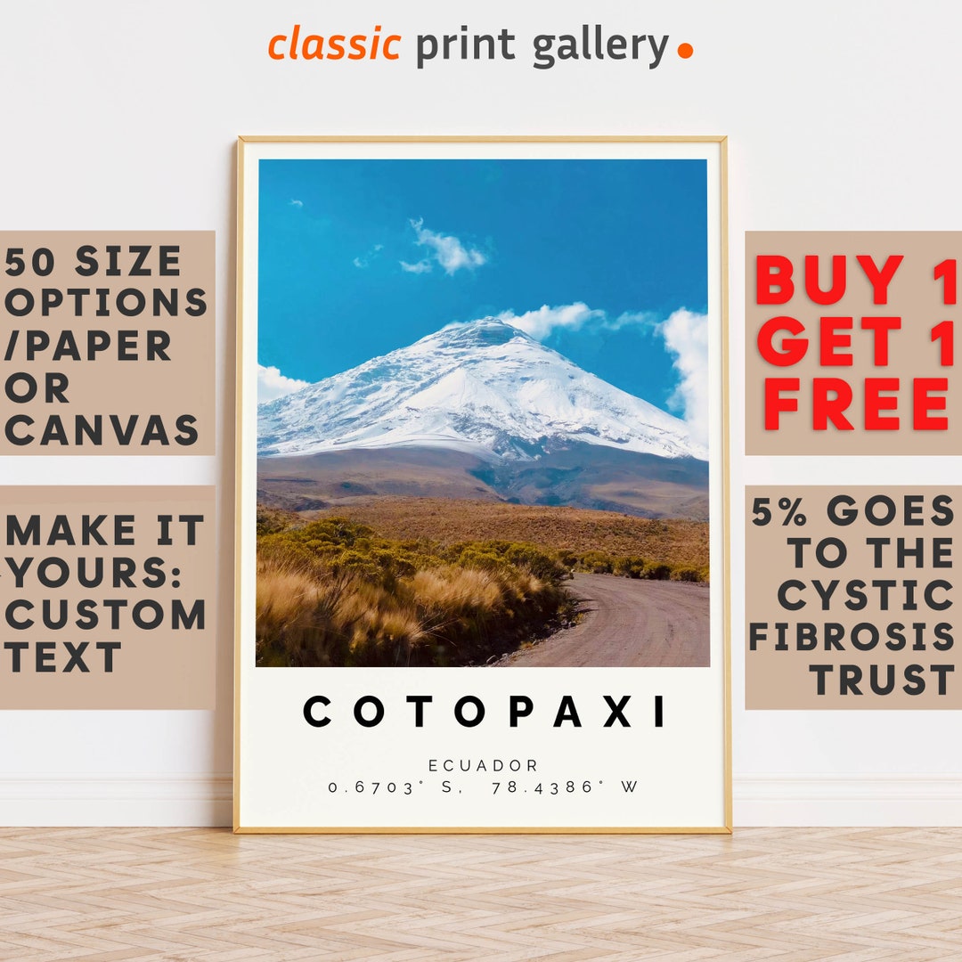Cotopaxi Poster Colorful Print, Cotopaxi Wall Art, Cotopaxi Photo Decor ...