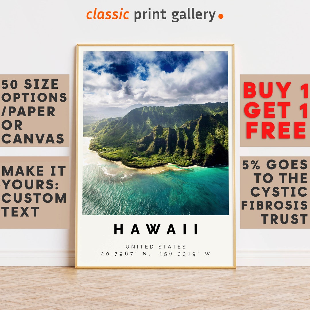 Hawaii Poster Colorful Print, Hawaii Wall Art, Hawaii Photo Decor ...
