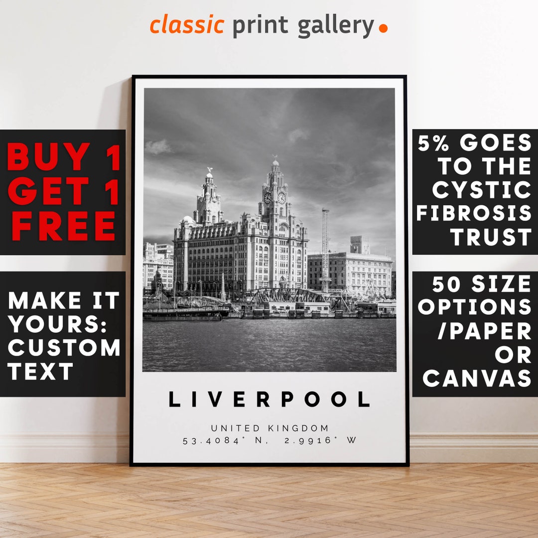 Liverpool Print,liverpool Wall Art,liverpool Black and White Poster ...