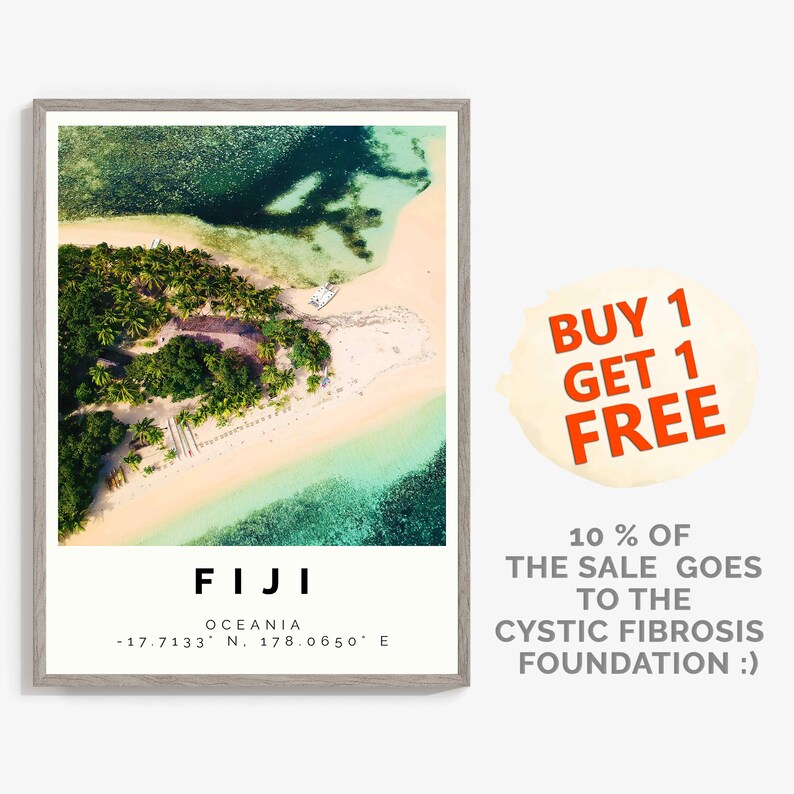 Fiji Poster Colorful Print Fiji Wall Art Fiji Photo Decor - Etsy