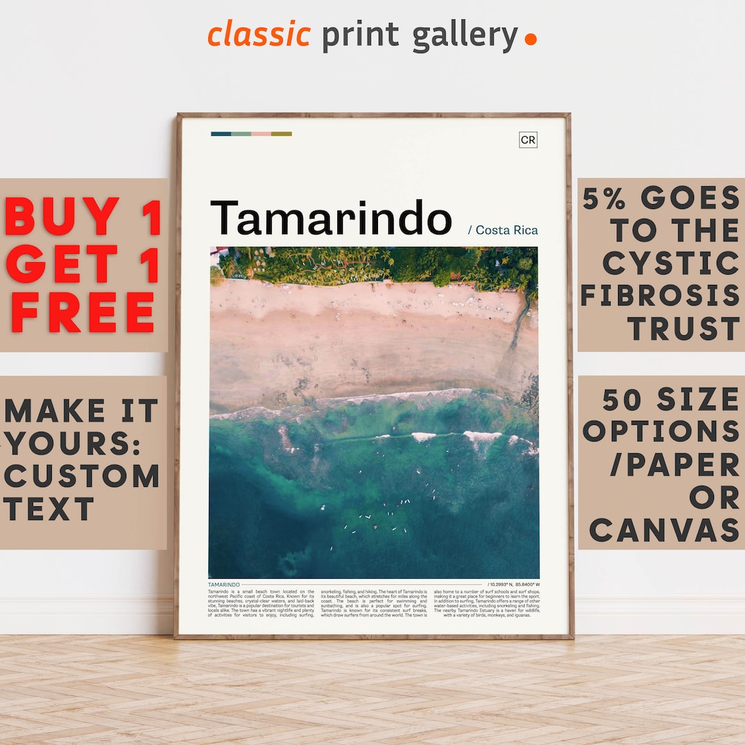 Tamarindo Print, Tamarindo Wall Art, Tamarindo Color Poster With Text ...