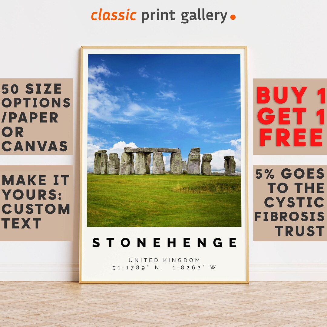 Stonehenge Poster Colorful Print, Stonehenge Wall Art, Stonehenge Photo ...