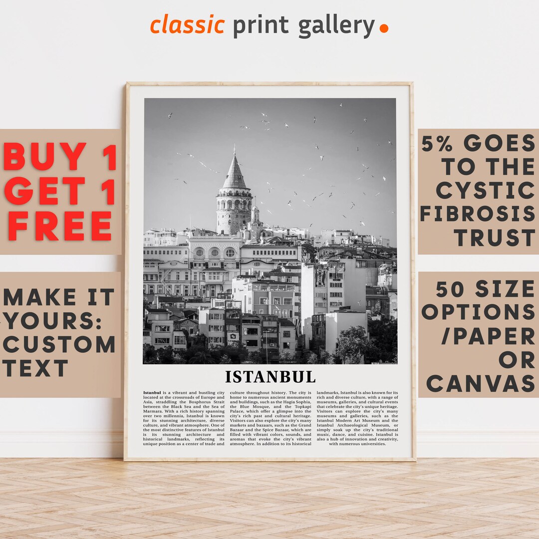 Istanbul Print, Istanbul Wall Art, Istanbul Black and White Poster ...