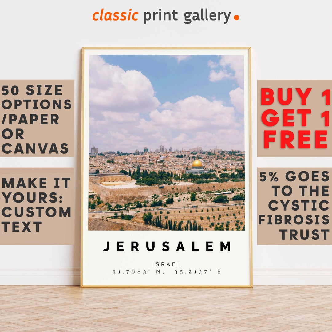 Jerusalem Poster Colorful Print, Jerusalem Wall Art, Jerusalem Photo ...