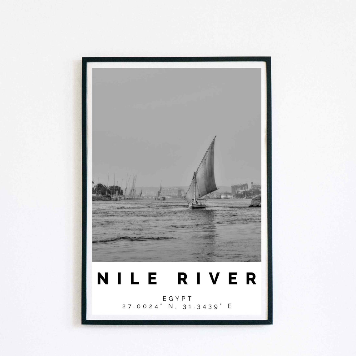 Nile River Poster Black and White Print Nile River Wall Art - Etsy