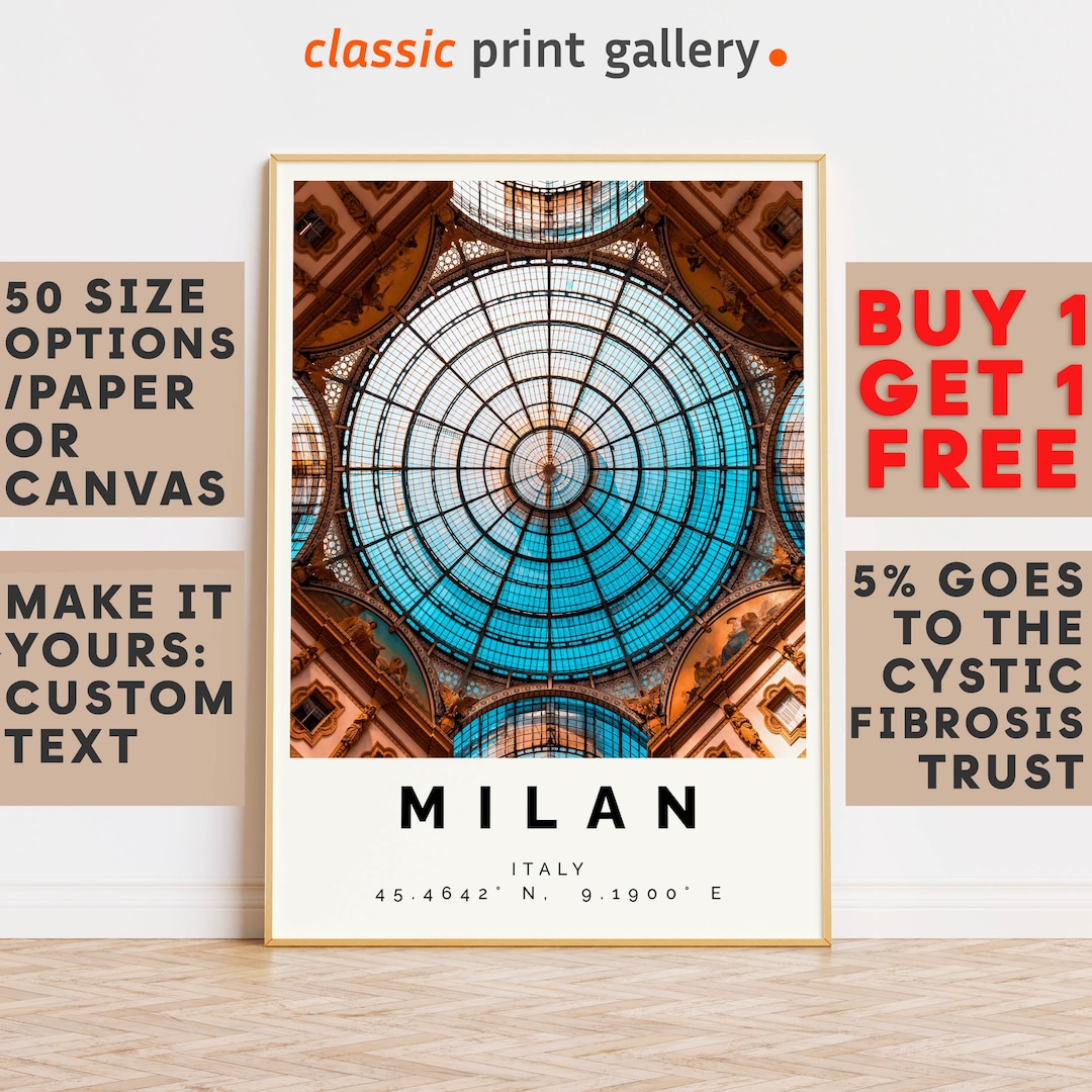 Milan Poster Colorful Print, Milan Wall Art, Milan Photo Decor, Milan ...