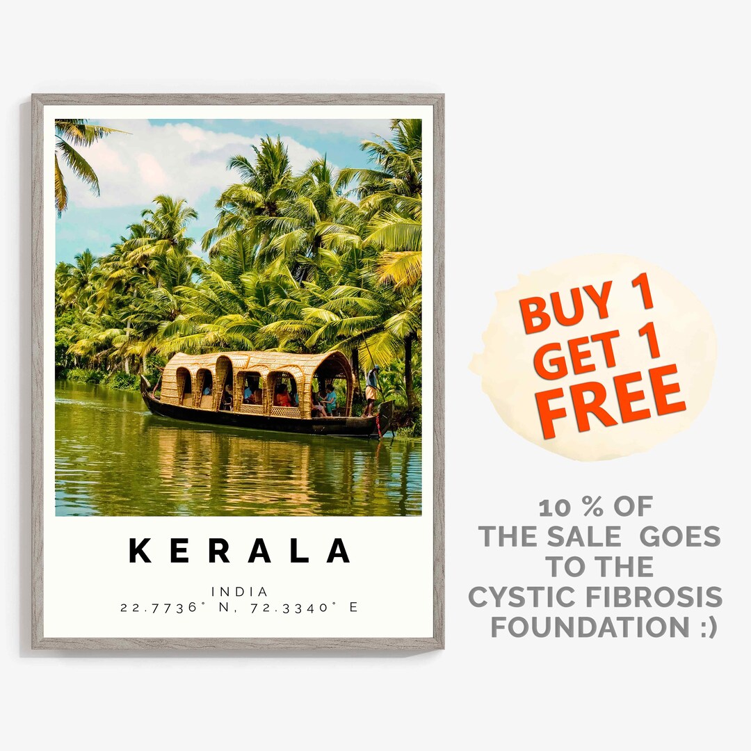 Kerala Poster Colorful Print Kerala Wall Art Kerala Photo - Etsy