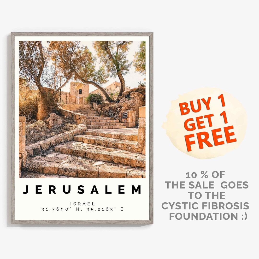 Jerusalem Poster Colorful Print Jerusalem Wall Art Jerusalem - Etsy
