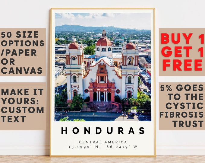 Honduras Poster Colorful Print, Honduras Wall Art, Honduras Photo Decor ...