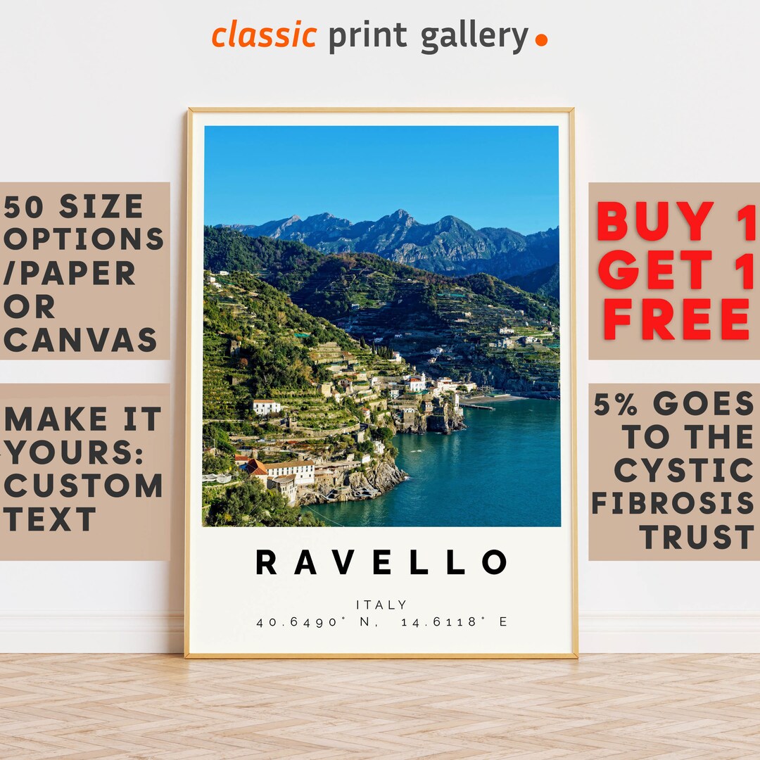 Ravello Poster Colorful Print, Ravello Wall Art, Ravello Photo Decor ...