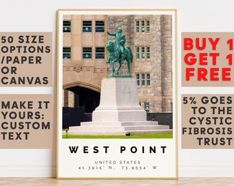 West Point Map Print New York Poster - Etsy