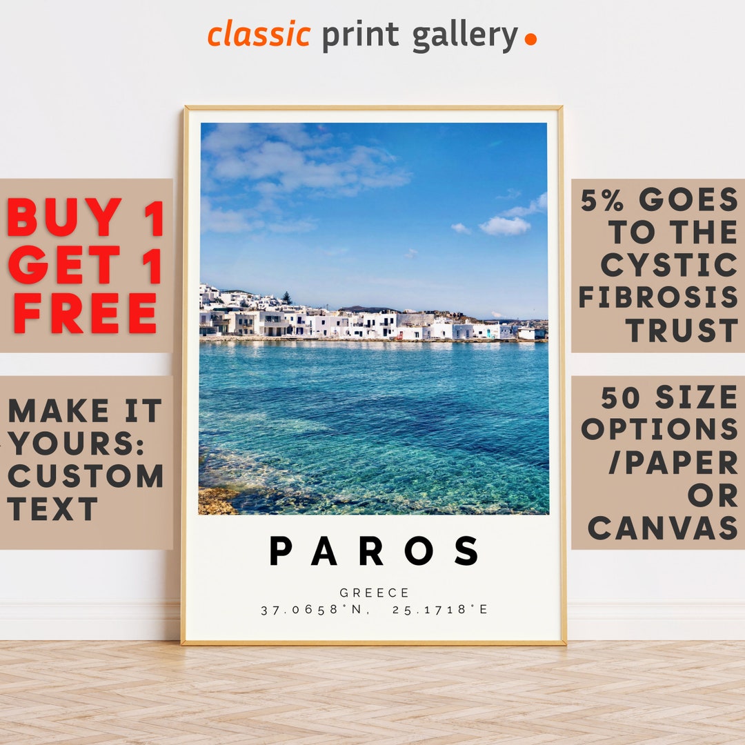 Paros Print,paros Wall Art,paros Colorful Poster,personalized Birthday ...