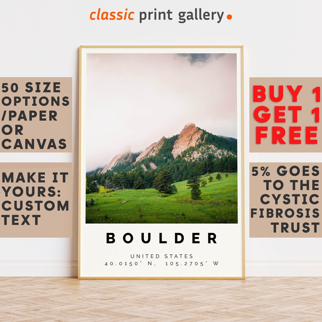 Boulder Poster Colorful Print, Boulder Wall Art, Boulder Photo Decor ...