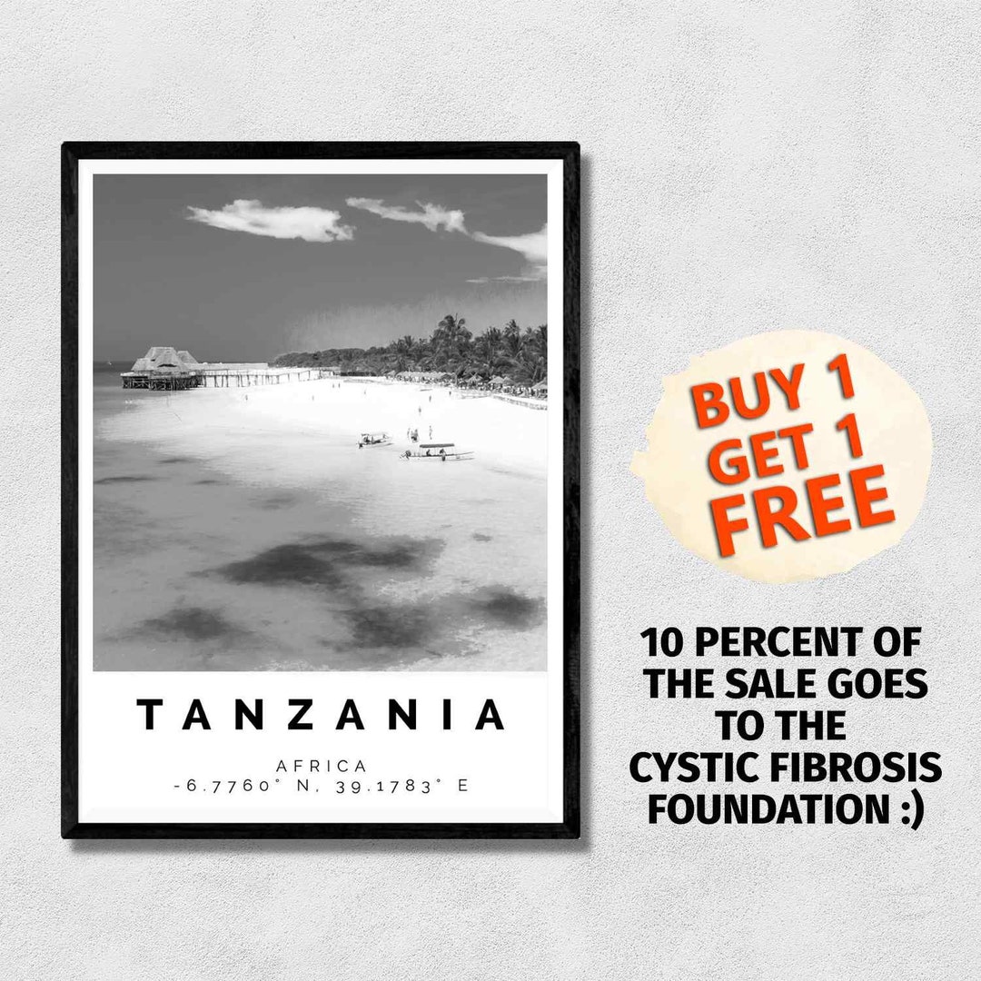 Tanzania Print Black and White Photo, Tanzania Wall Art, Tanzania ...