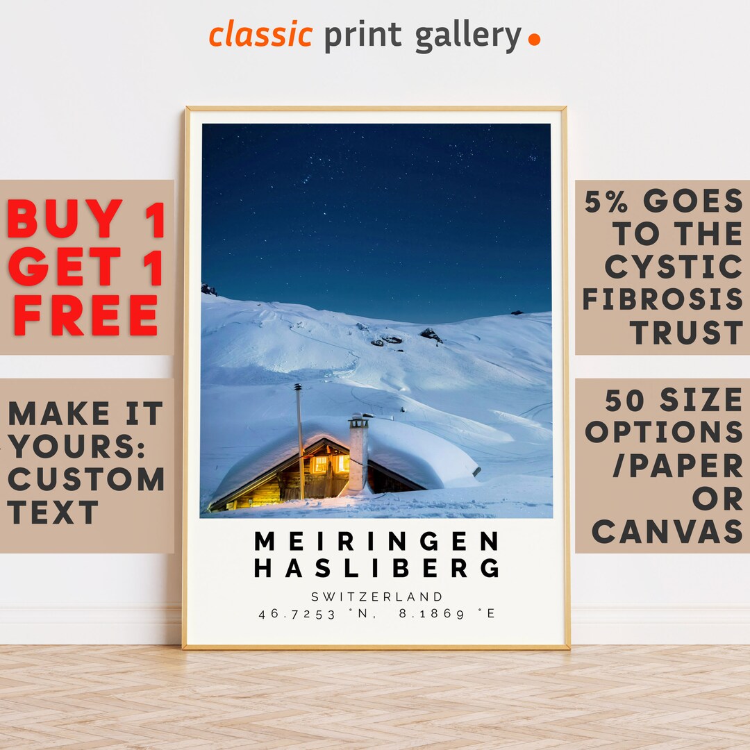 Skiing Poster,meiringen-hasliberg Print Wall Art Colorful Poster,winter ...