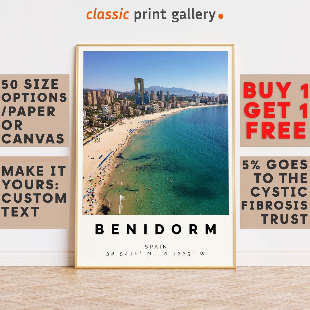 Benidorm Poster Colorful Print, Benidorm Wall Art, Benidorm Photo Decor ...