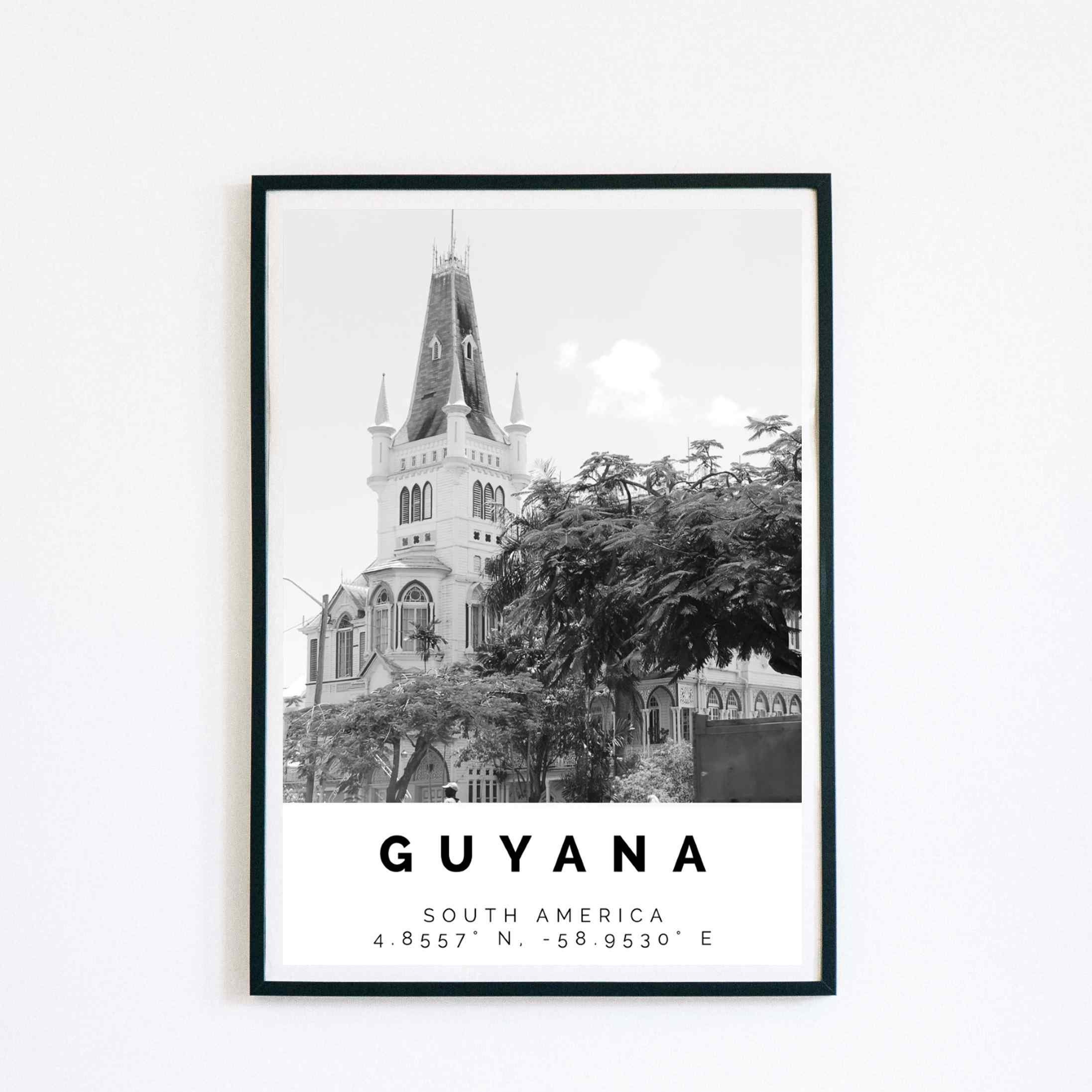 Guyana Print Black and White Photo Guyana Wall Art Guyana - Etsy