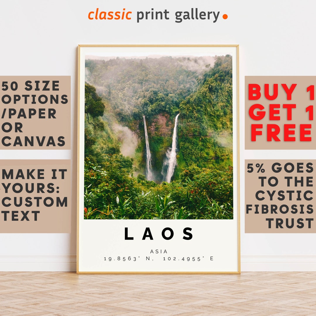 Laos Poster Colorful Print, Laos Wall Art, Laos Photo Decor, Laos Gift ...