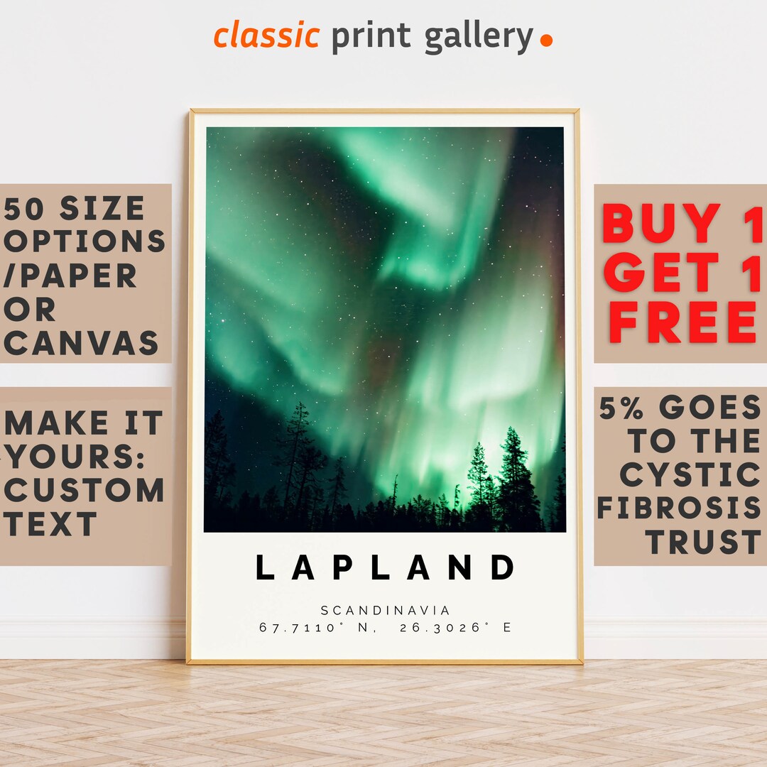 Lapland Poster Colorful Print, Lapland Wall Art, Lapland Photo Decor ...