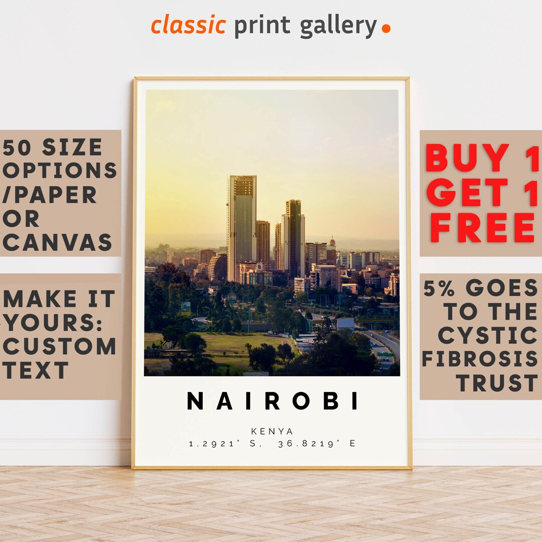 Nairobi Poster Colorful Print, Nairobi Wall Art, Nairobi Photo Decor ...