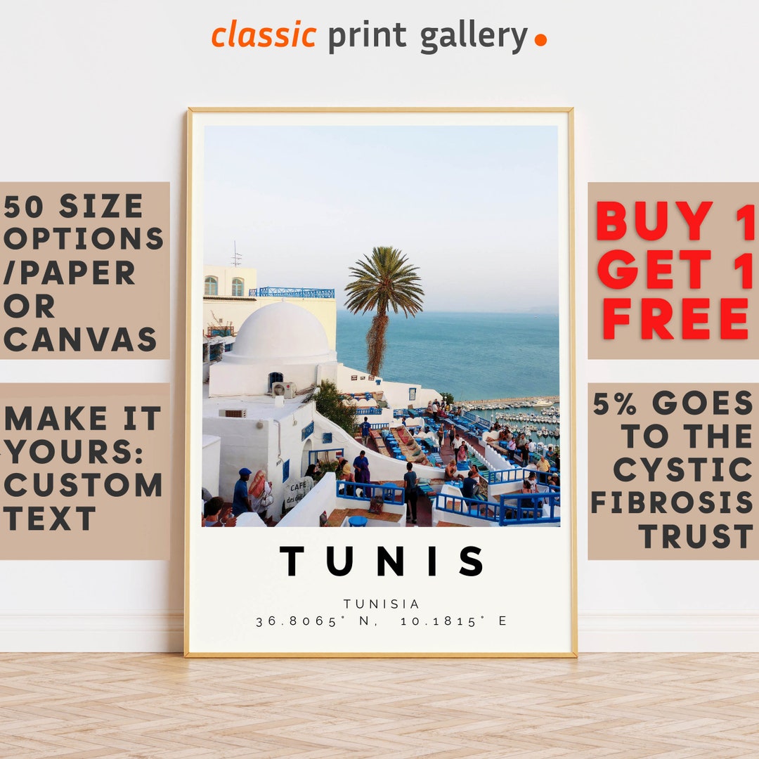 Tunis Poster Colorful Print, Tunis Wall Art, Tunis Photo Decor, Tunis ...