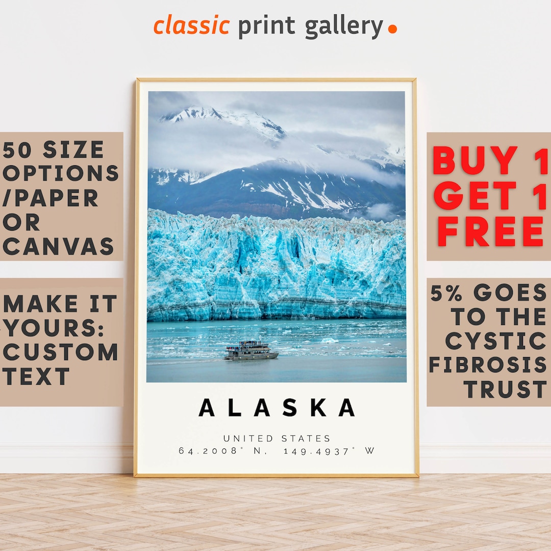 Alaska Poster Colorful Print, Alaska Wall Art, Alaska Photo Decor ...