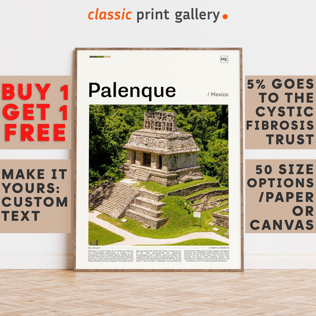 Palenque Print, Palenque Wall Art, Palenque Color Poster With Text ...