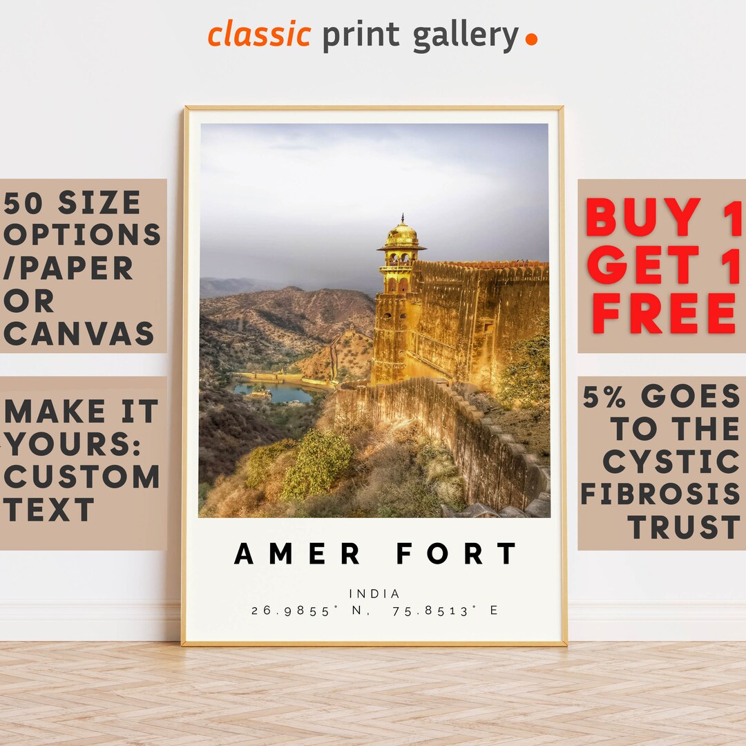 Amer Fort Poster Colorful Print, Amer Fort Wall Art, Amer Fort Photo ...