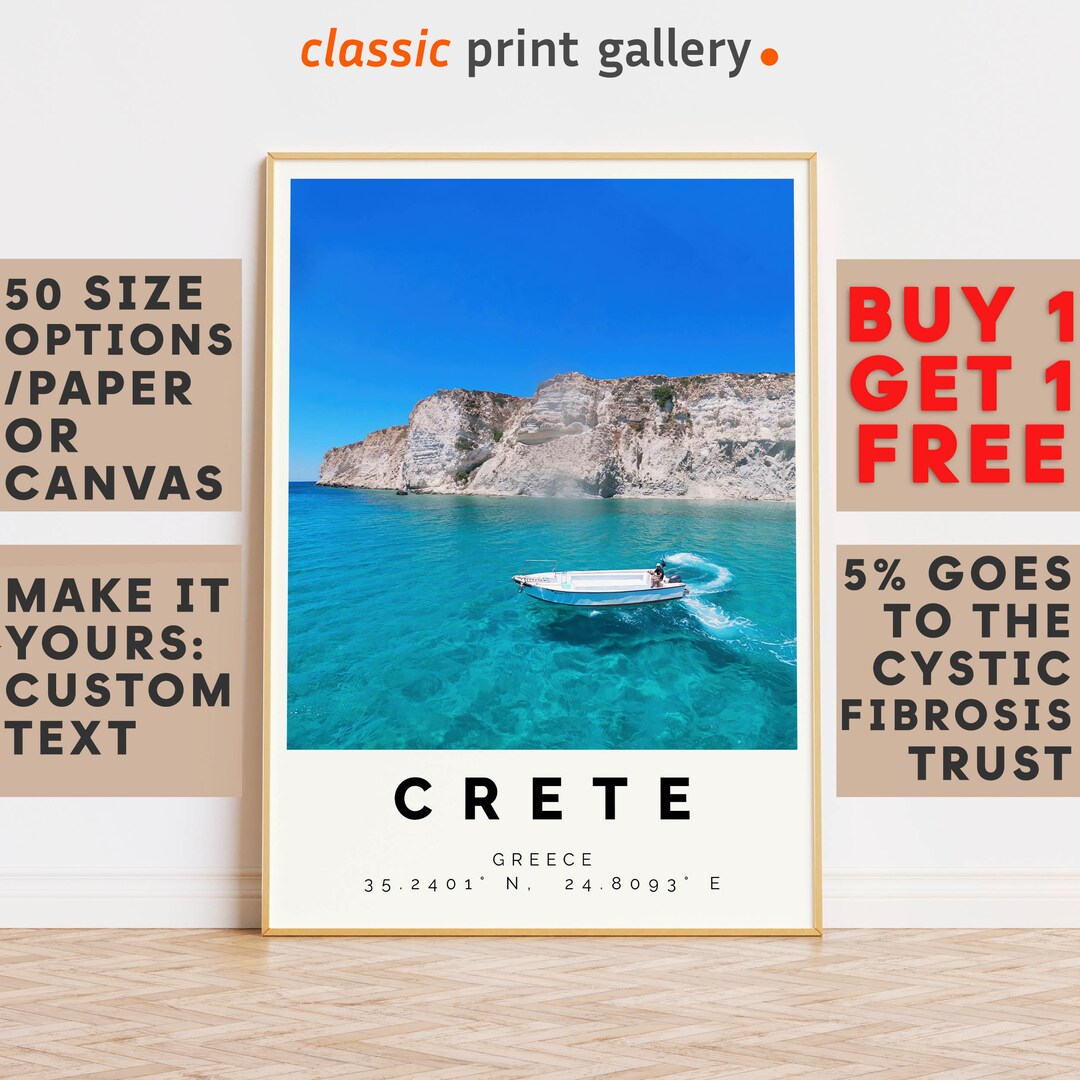 Crete Poster Colorful Print, Crete Wall Art, Crete Photo Decor, Crete ...