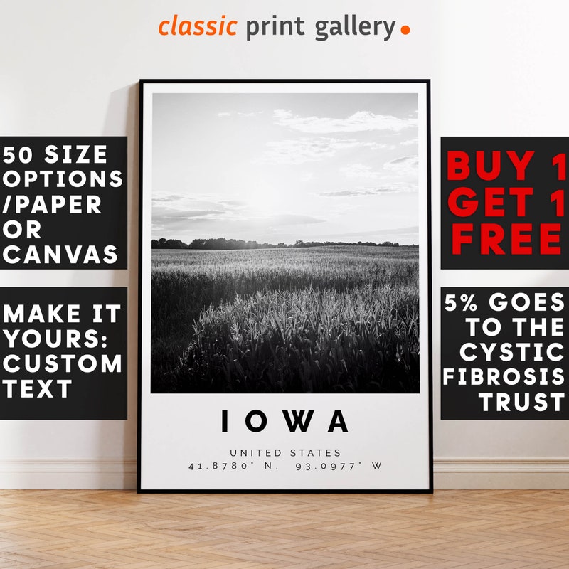 Iowa Print - Etsy