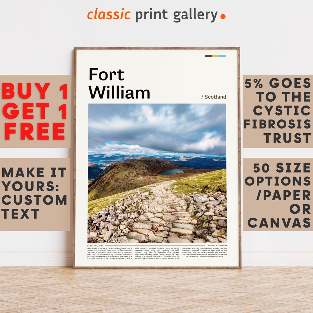 Fort William Print, Fort William Wall Art, Fort William Color Poster ...