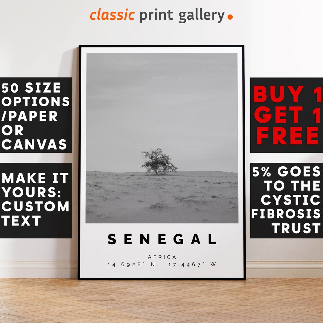 Senegal Poster, Senegal Print, Senegal Black and White Photographic Art ...