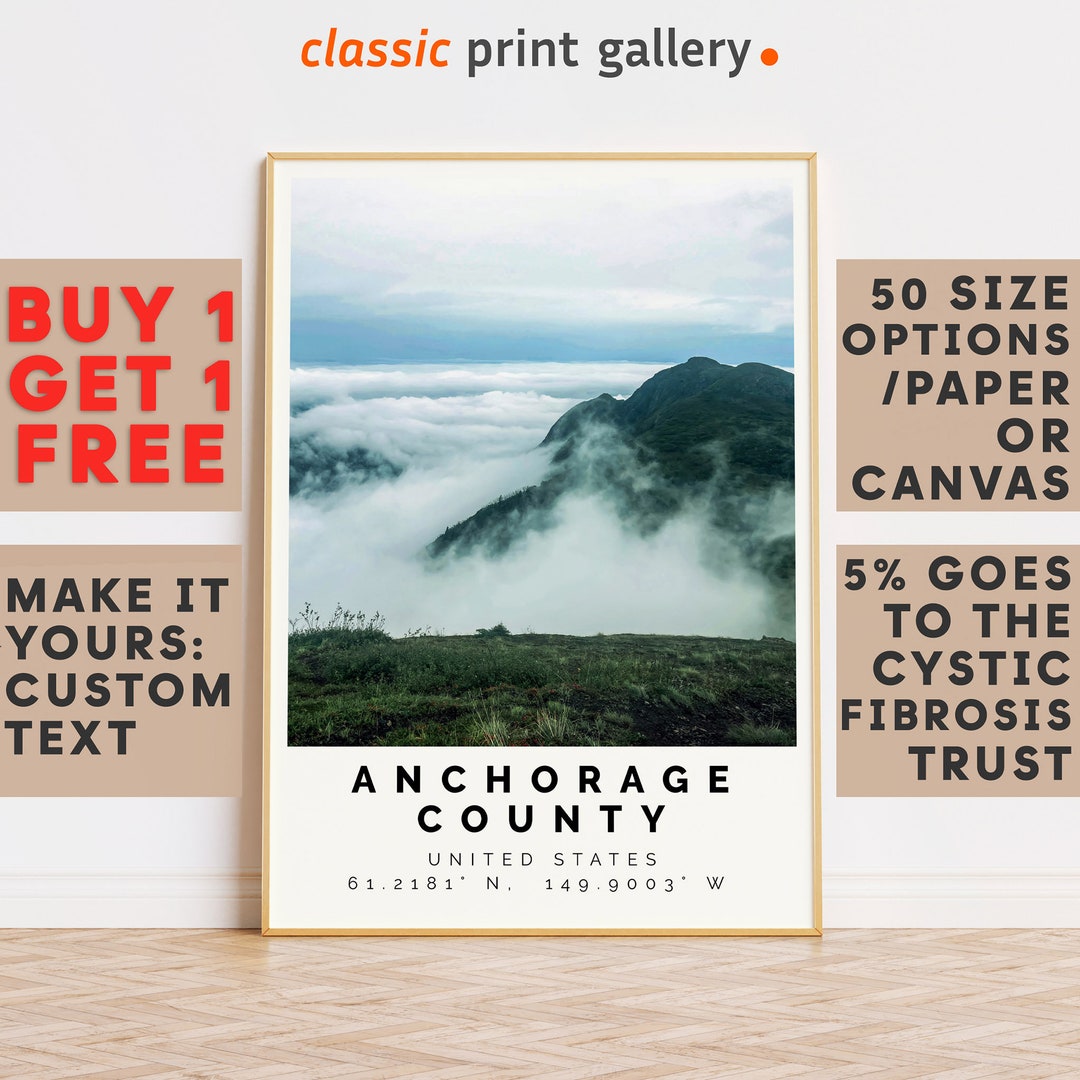 Anchorage County Print Colorful Posteranchorage County Wall ...