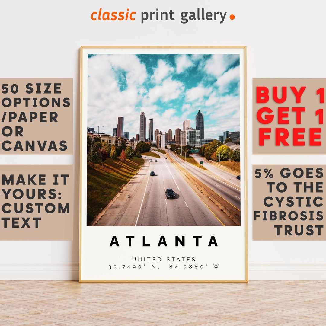 Atlanta Poster Colorful Print, Atlanta Wall Art, Atlanta Photo Decor ...