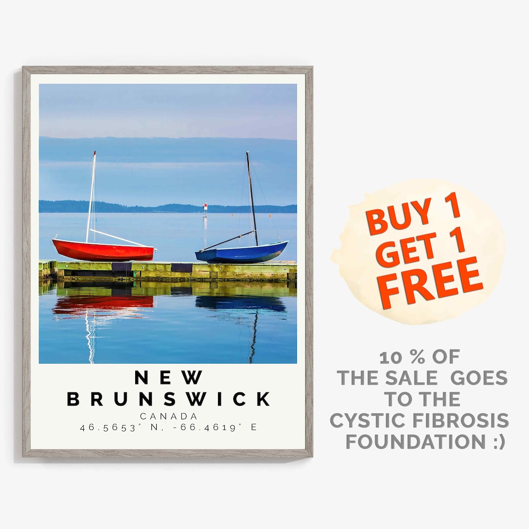 New Brunswick Poster Colorful Print New Brunswick Wall Art - Etsy