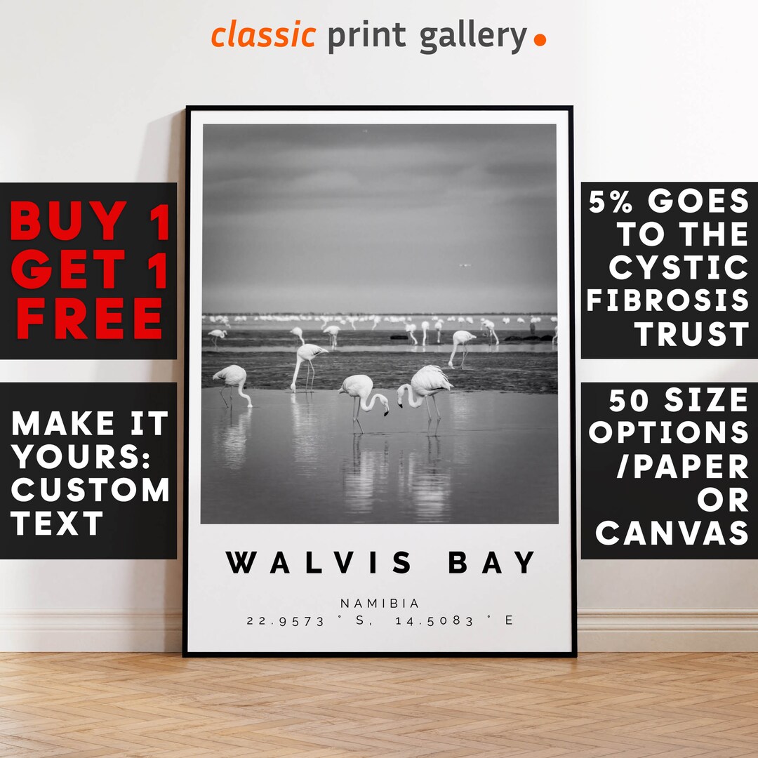 Walvis Bay Print,walvis Bay Wall Art,walvis Bay Black and White Poster ...