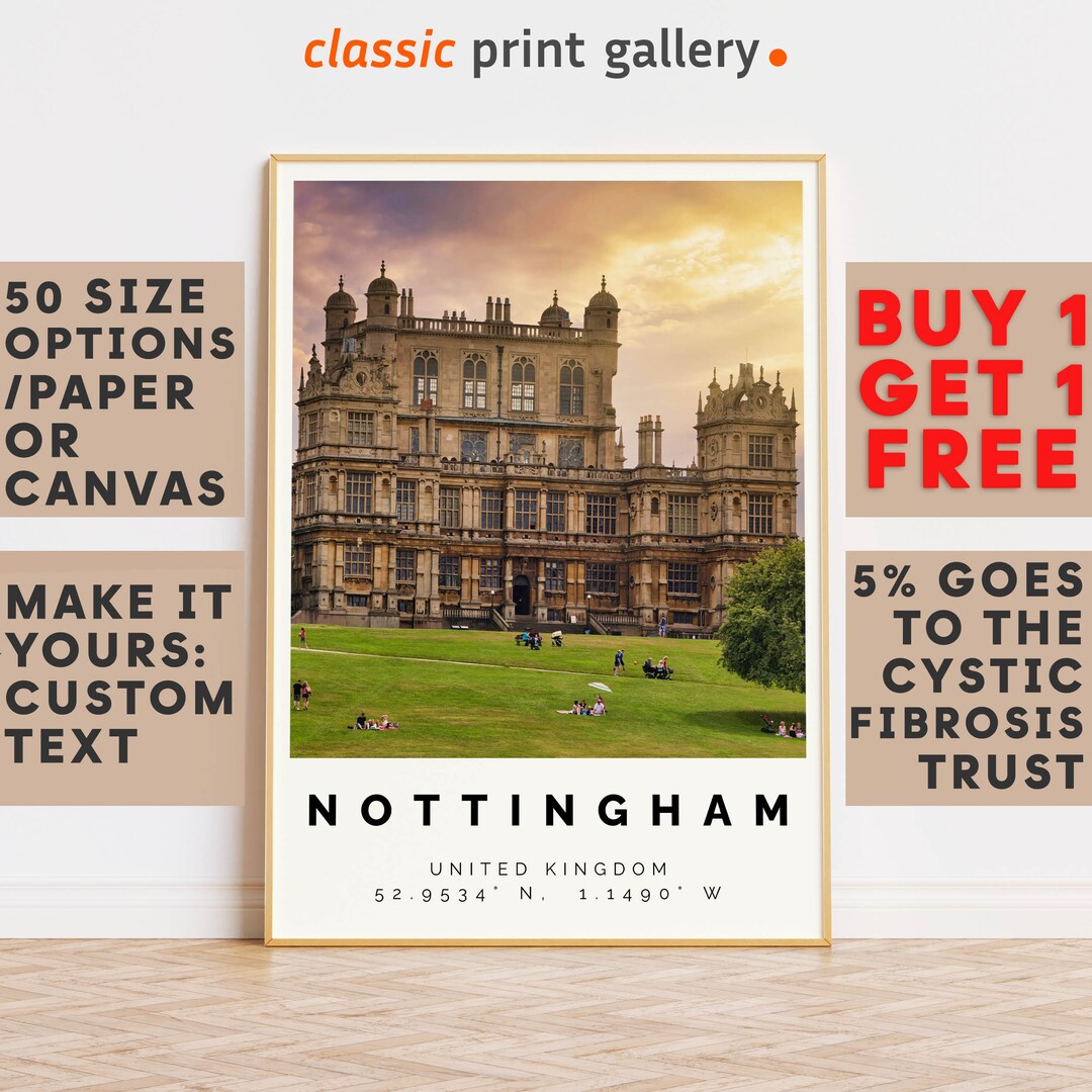 Nottingham Poster Colorful Print, Nottingham Wall Art, Nottingham Photo ...