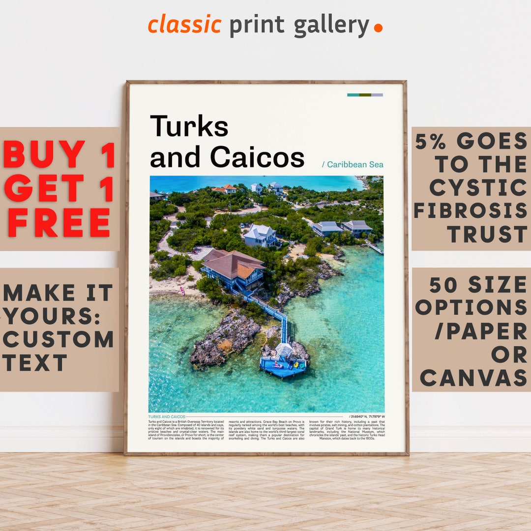 Turks&caicos Print, Turks Caicos Wall Art, Turks Caicos Color Poster ...