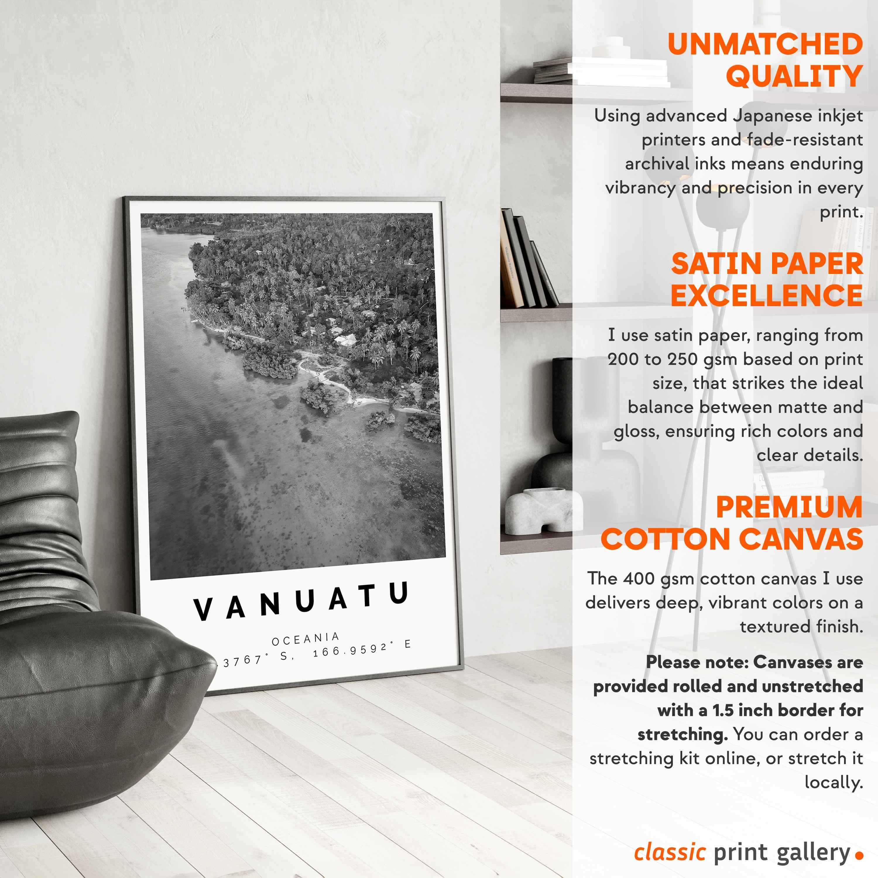 Vanuatu Print Black and White Photo, Vanuatu Wall Art, Vanuatu Travel ...