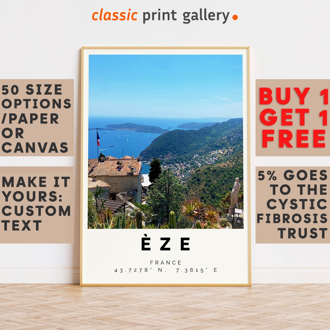 Èze Poster Colorful Print, Èze Wall Art, Èze Photo Decor, Èze Gift ...