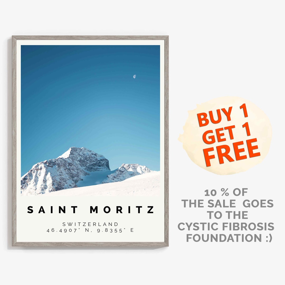 Saint Moritz Poster Colorful Print Saint Moritz Wall Art - Etsy
