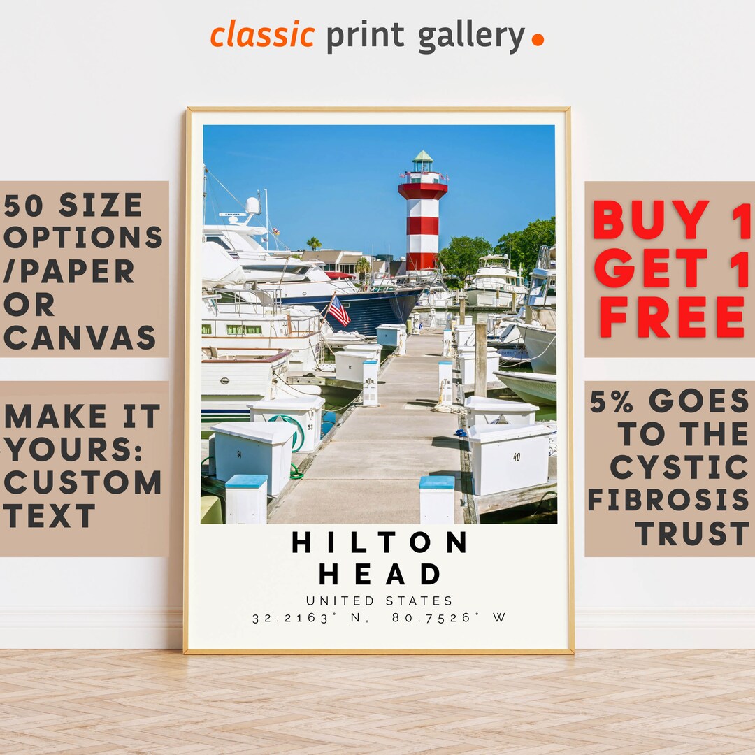 Hilton Head Poster Colorful Print, Hilton Head Wall Art, Hilton Head ...